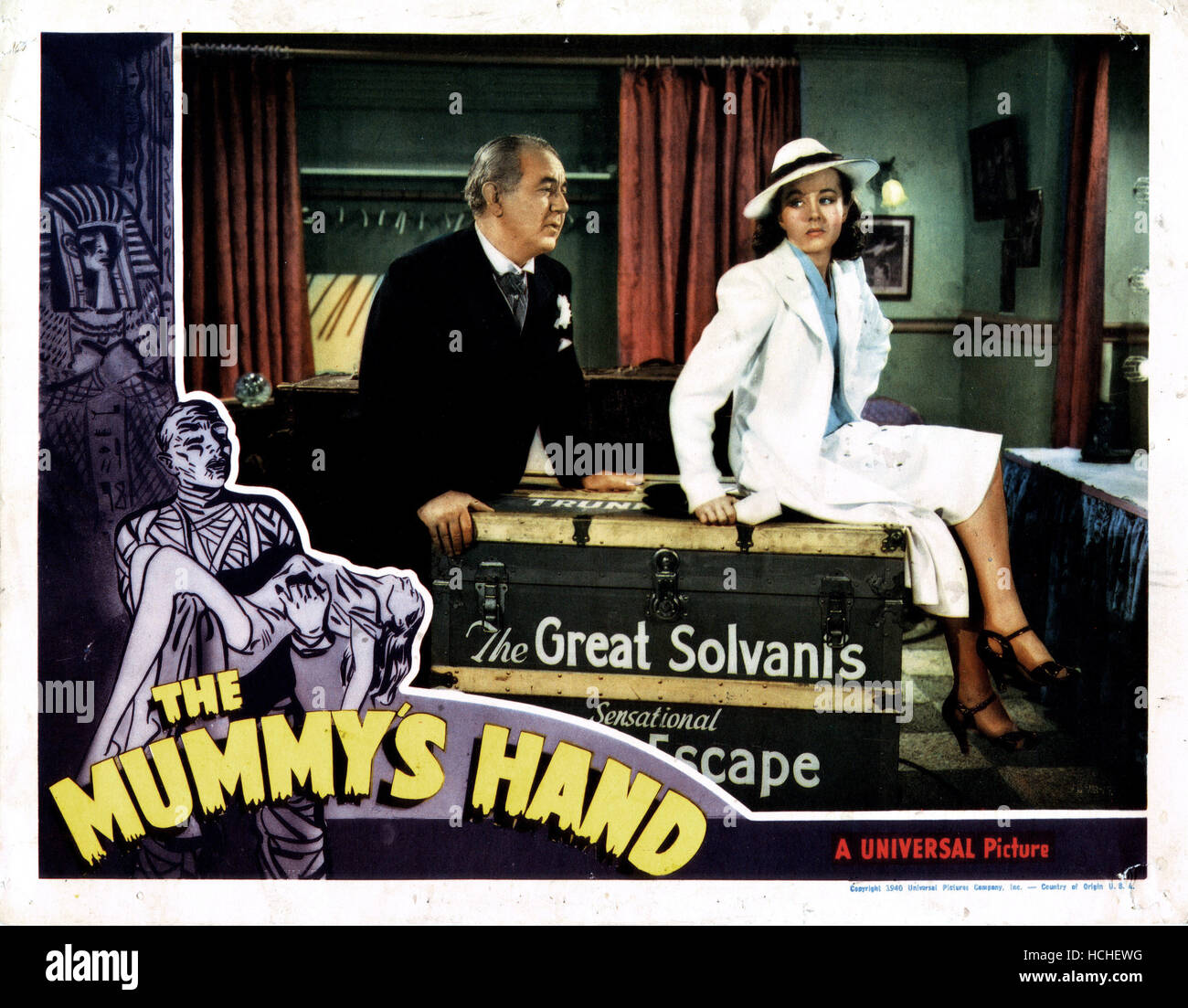 THE MUMMY'S HAND, from left, Cecil Kellaway, Peggy Moran, 1940 Stock ...
