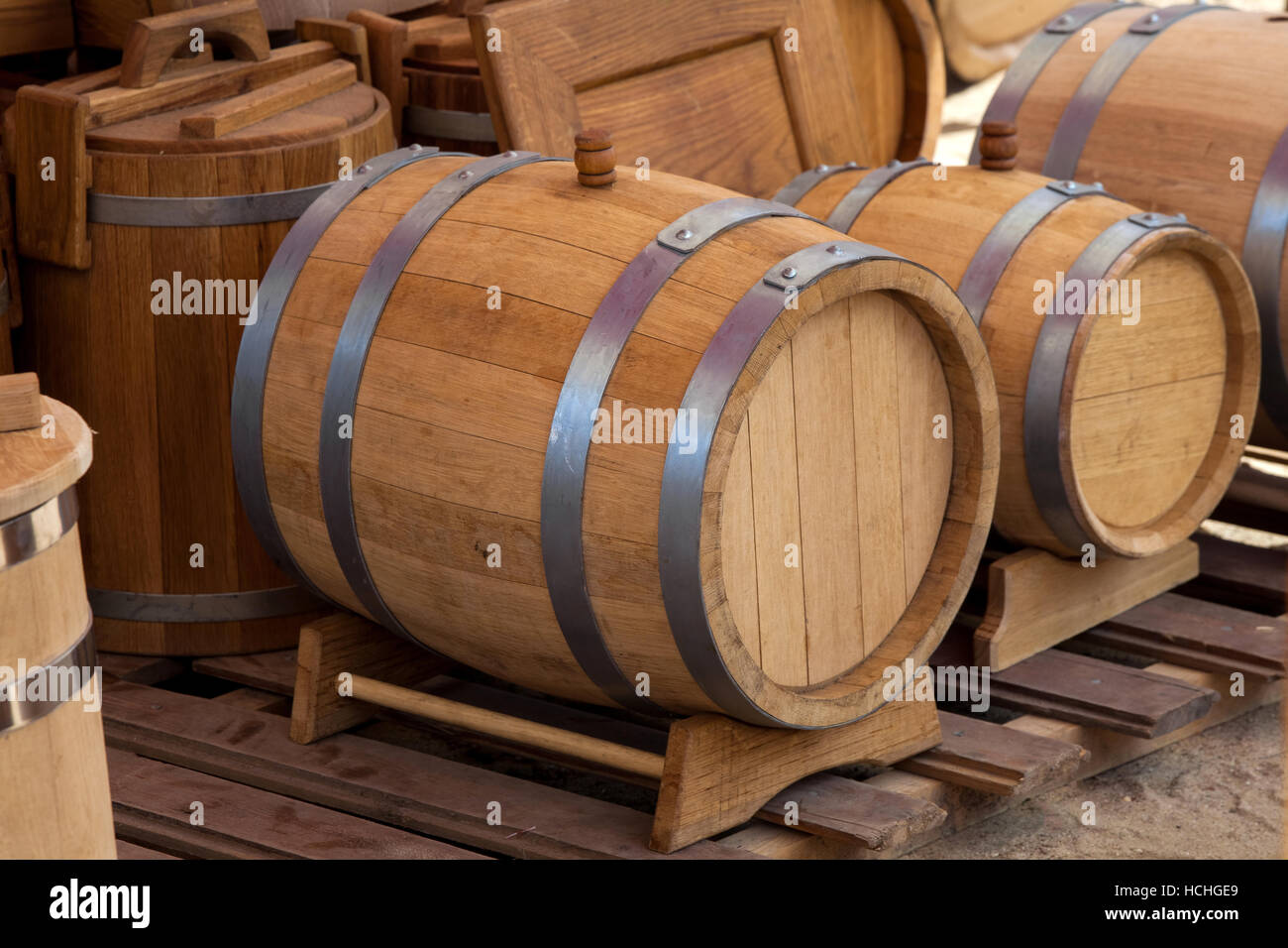 Barrels for storage Stock Photo - Alamy