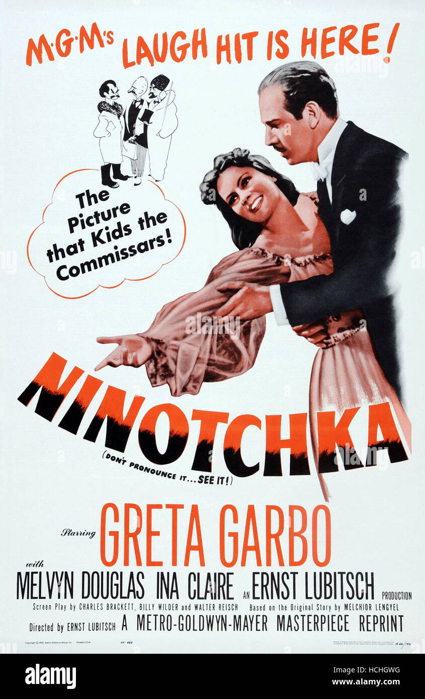 NINOTCHKA, US poster art, from left: Greta Garbo, Melvyn Douglas, 1939 Stock Photo - Alamy