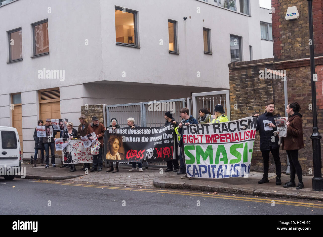 London, UK. 8th December 2016. Class War lead a second protest against ...