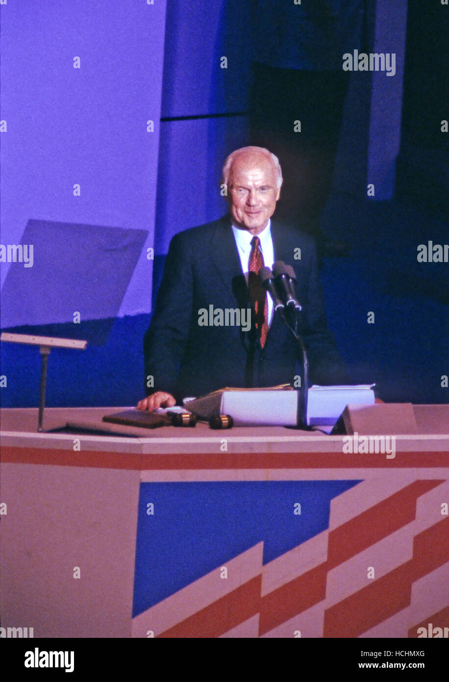 United States Senator John H. Glenn, Jr. (Democrat of Ohio) introduces ...