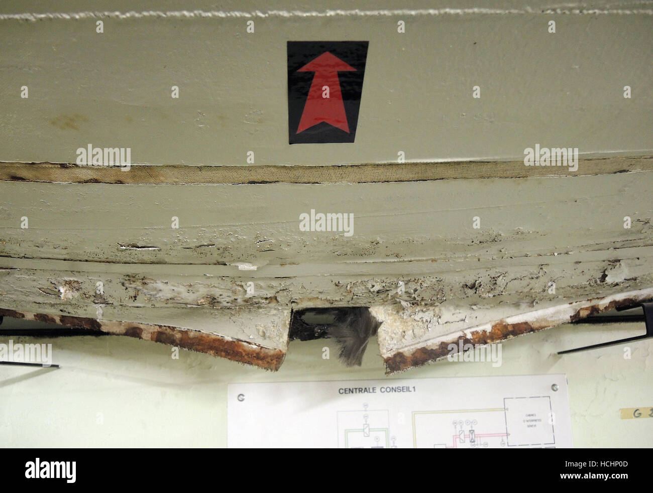 Geneva, Switzerland. 28th July, 2016. A decaying cellar ceiling ...