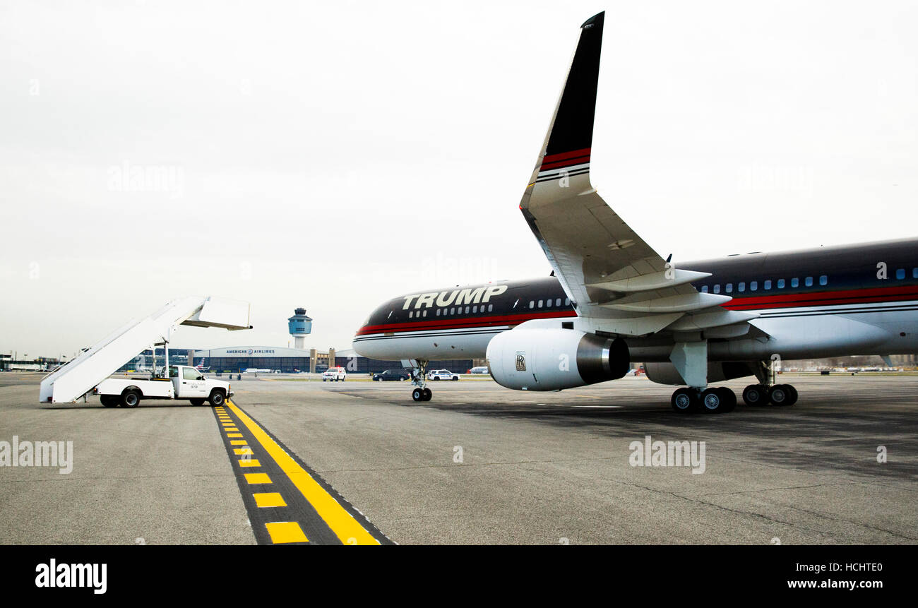 United States President-elect Donald Trump's plane, a Boeing 757-200 ...