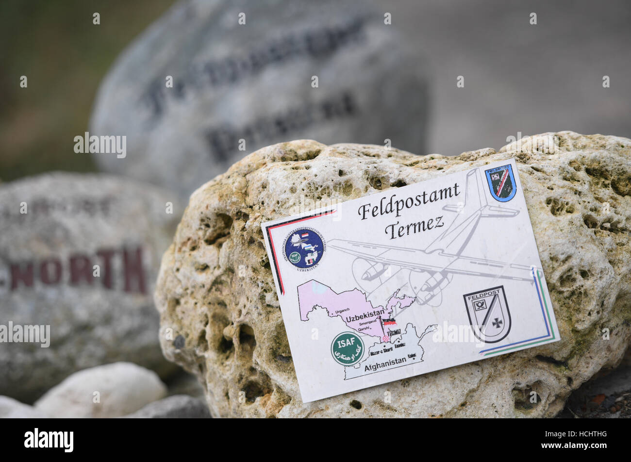 A stone remembering the army postal service station in Termez ...