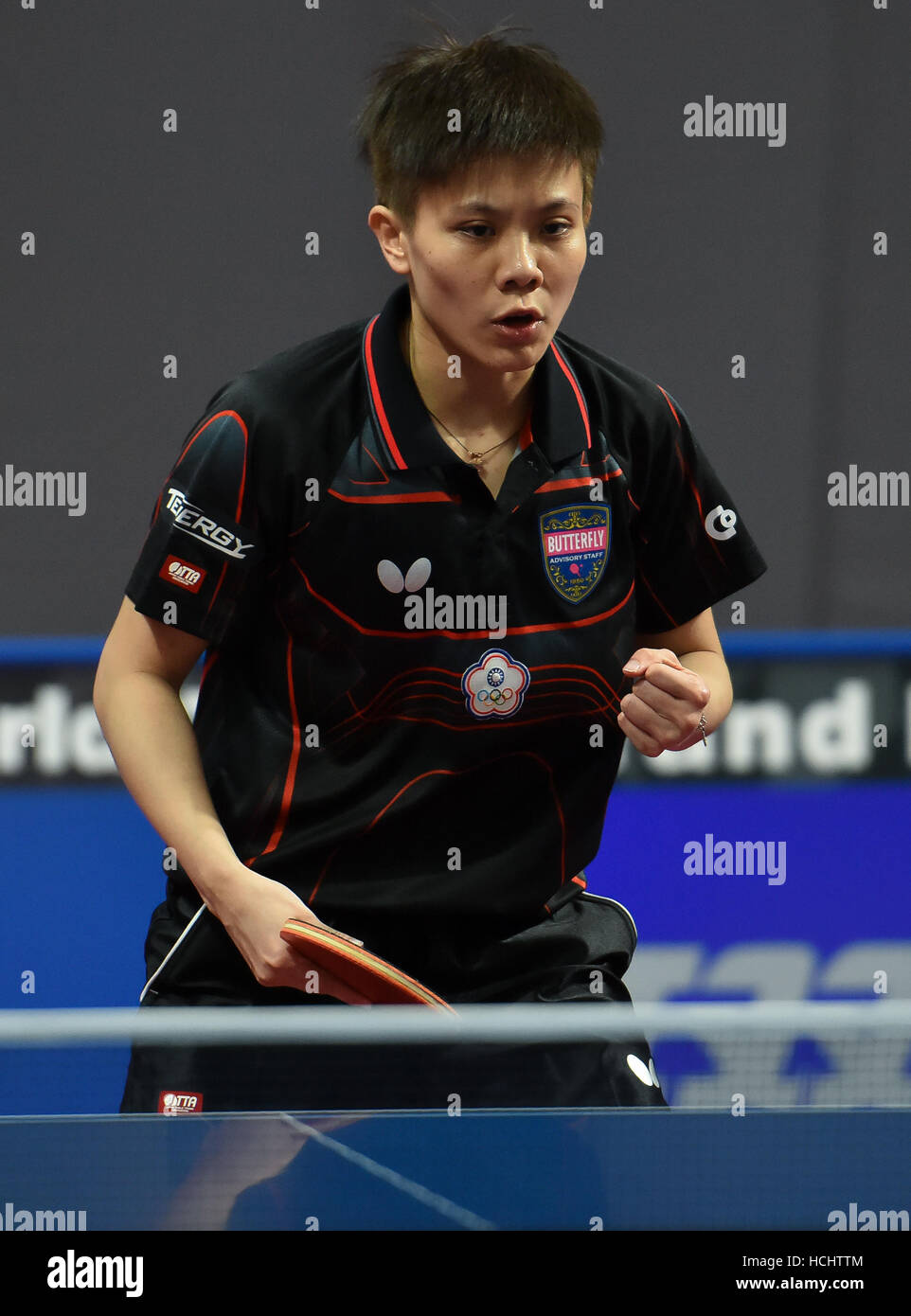 Doha, Qatar. 9th Dec, 2016. Cheng I-Ching of Chinese Taipei celebrates ...