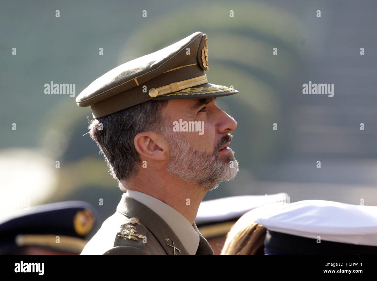 Spanish King Felipe VI during a visit to the units of the base of ...