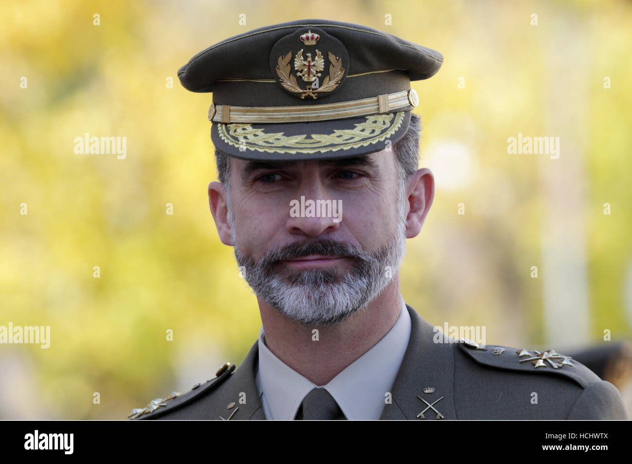 Spanish King Felipe VI during a visit to the units of the base of ...