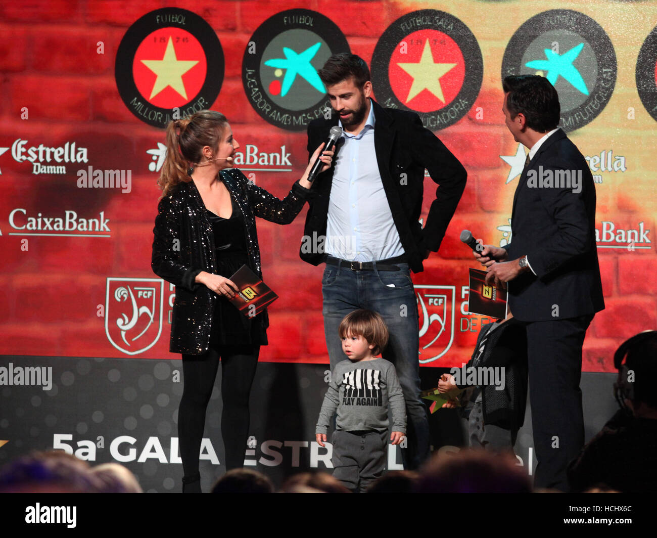 Gerard Pique during the prize as best Catalan player in Barcelona ...