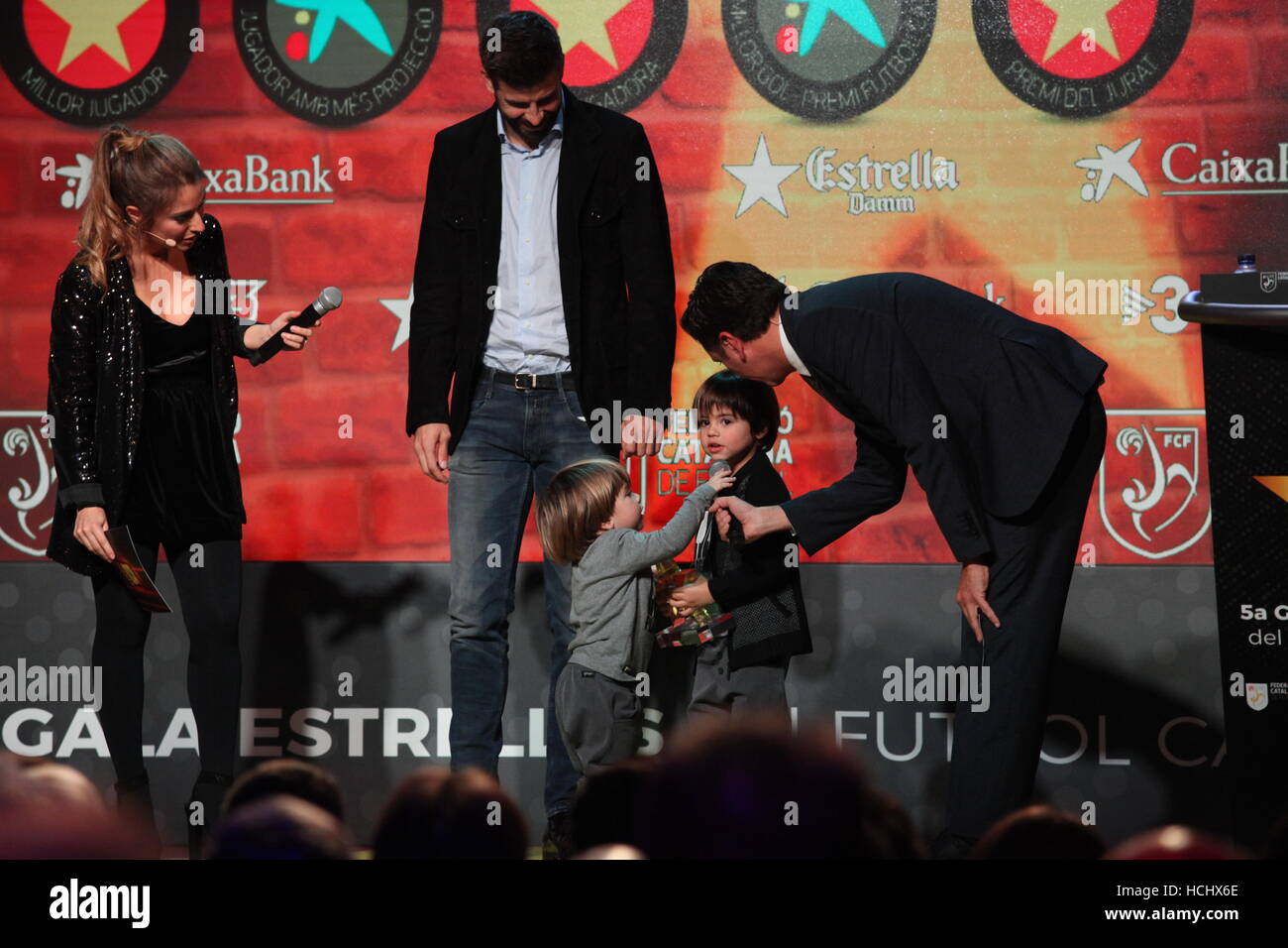 Gerard Pique during the prize as best Catalan player in Barcelona ...