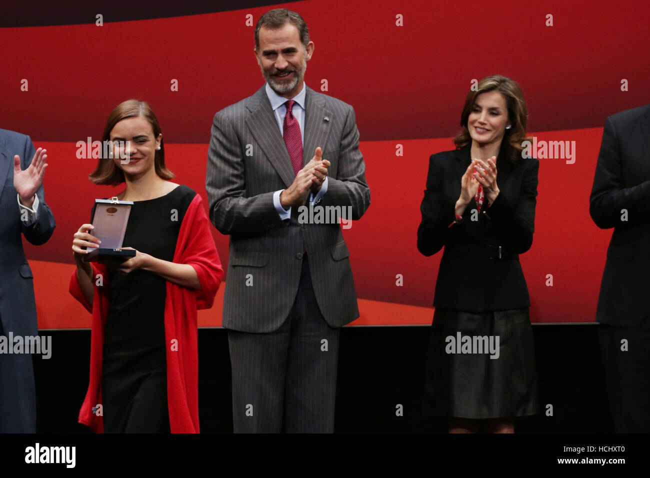 Spanish King Felipe VI and Letizia Ortiz during the delivery of Gold ...