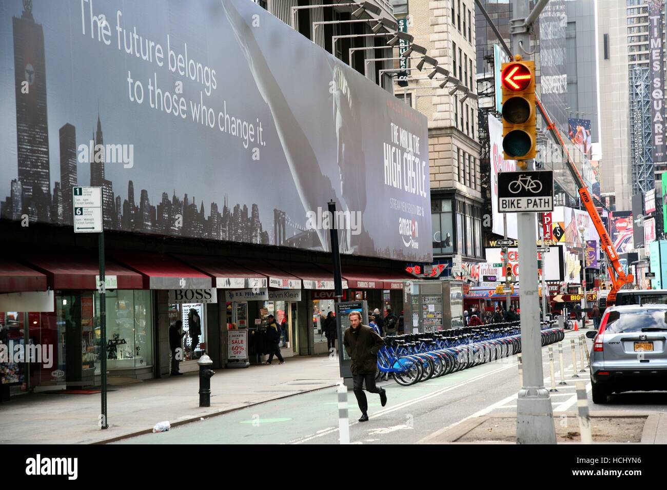 New York, USA. 9th Dec, 2016. A huge billboard erected by Amazon for ...