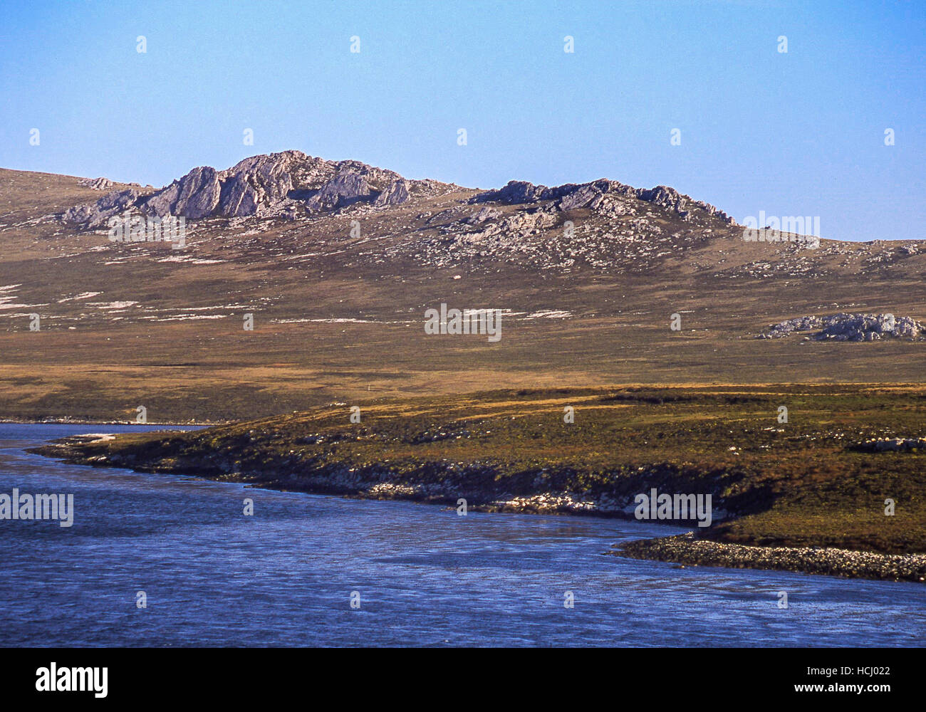 East Falkland, Falkland Islands. 7th Feb, 2003. The rocky landscape of ...
