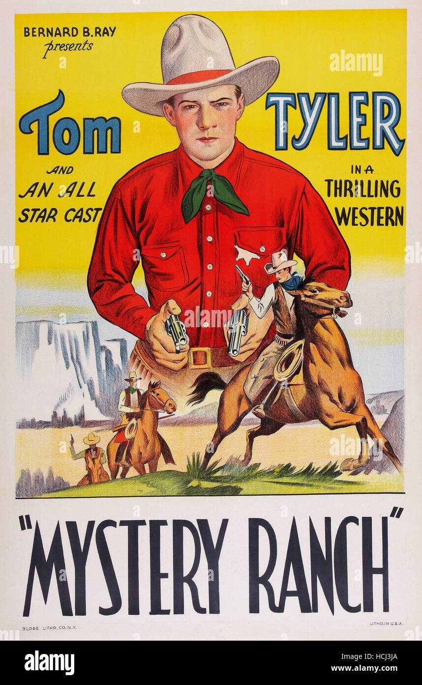 MYSTERY RANCH, US poster art, Tom Tyler, 1934 Stock Photo - Alamy
