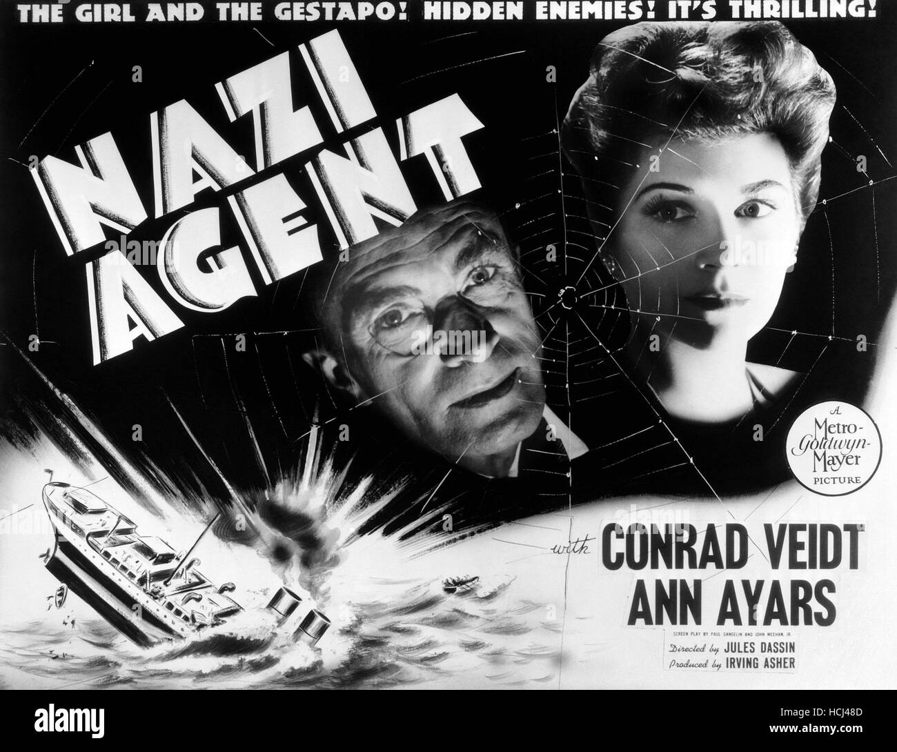 NAZI AGENT, from left: Conrad Veidt, Ann Ayars, 1942 Stock Photo - Alamy