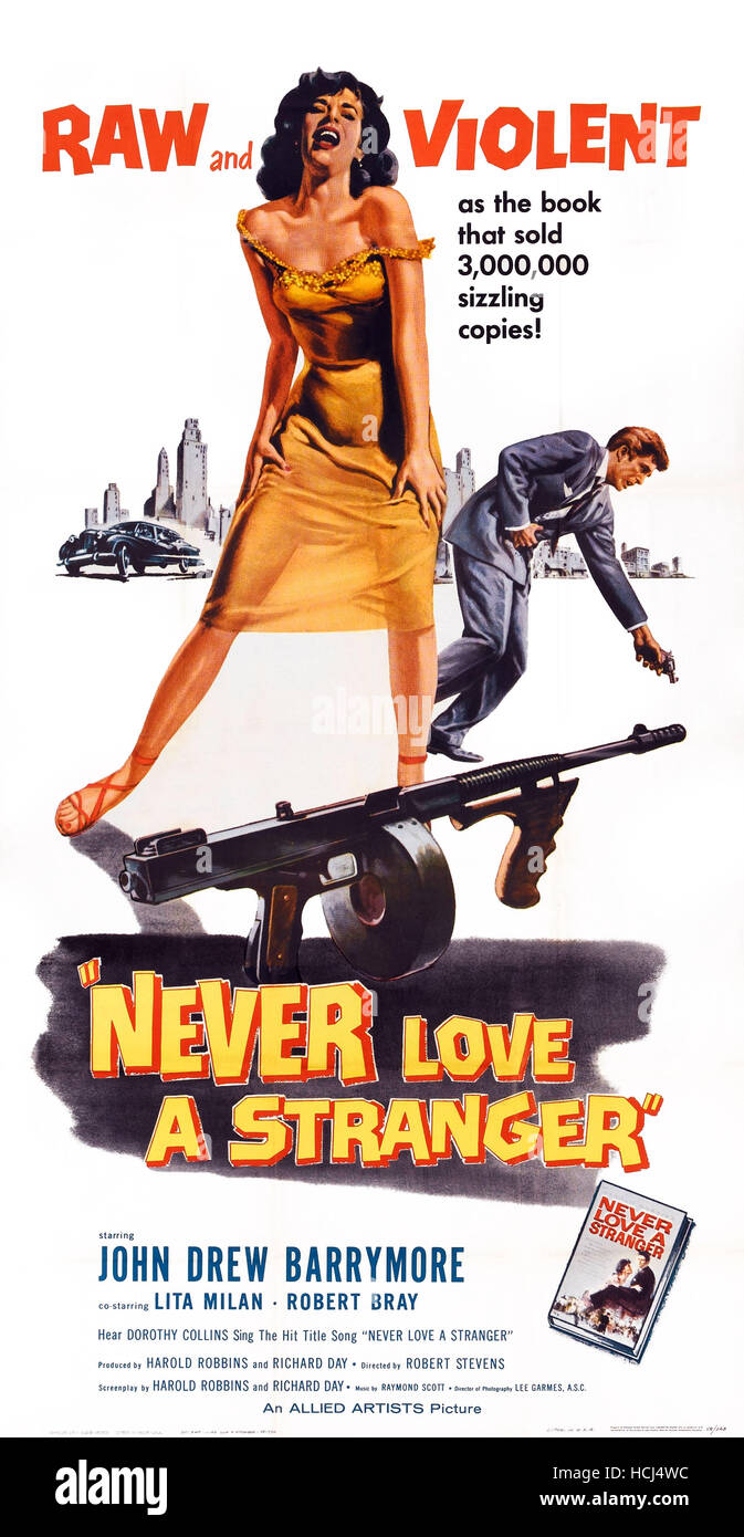 NEVER LOVE A STRANGER, US poster, from left: Lita Milan, John Drey ...
