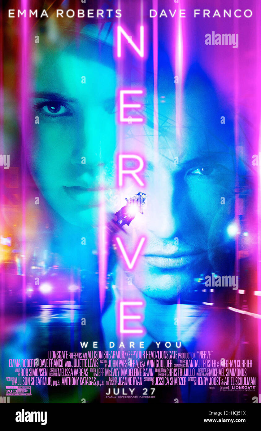 NERVE, US poster art, from left: Emma Roberts, Dave Franco, 2016. © Summit Entertainment ...