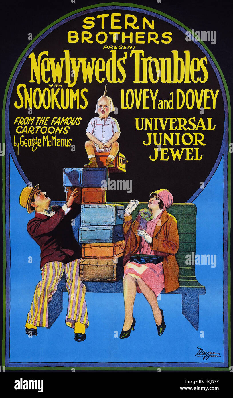 THE NEWLYWEDS' TROUBLES, US poster art, from left: Joe Dooley, Sunny ...