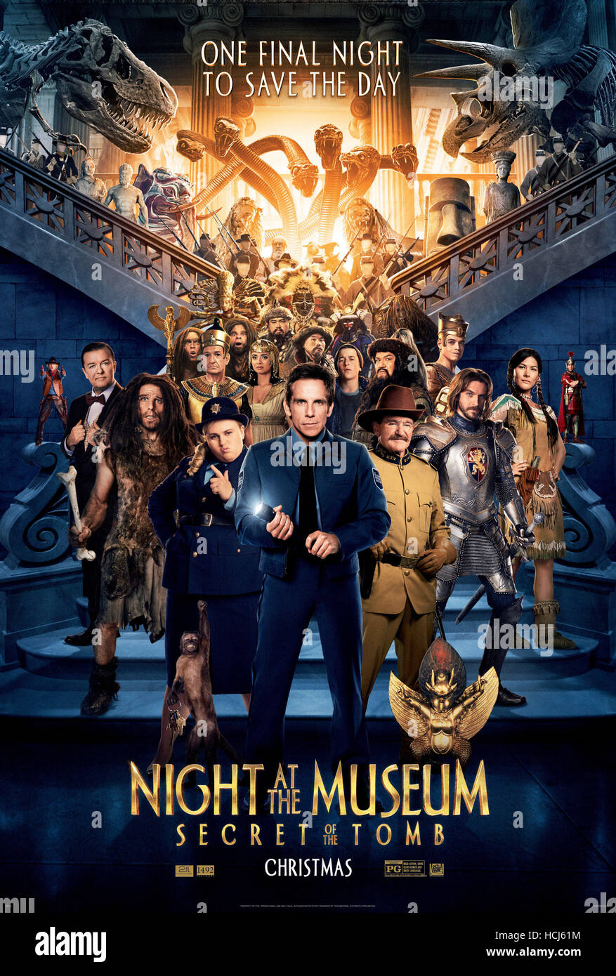 NIGHT AT THE MUSEUM: SECRET OF THE TOMB, US poster, frnt, lrg from left ...
