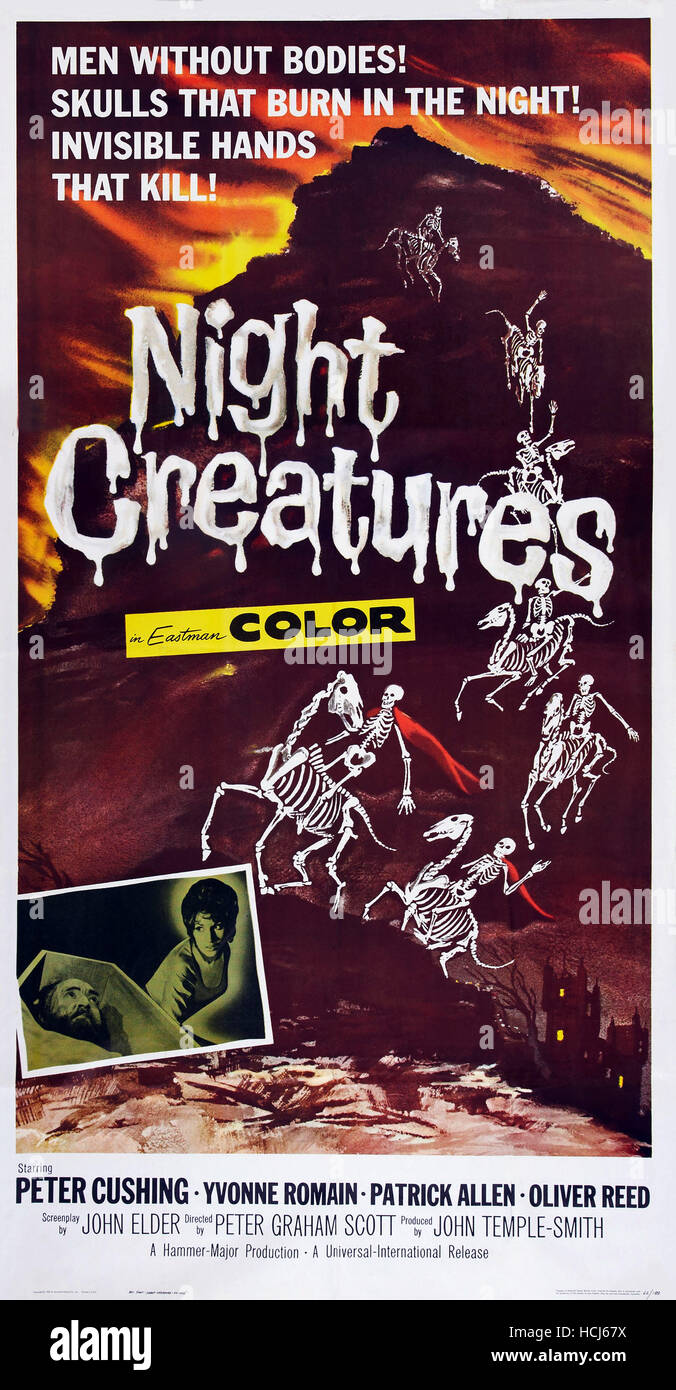 NIGHT CREATURES, (aka CAPTAIN CLEGG), US poster, Yvonne Romain (bottom right), 1962 Stock Photo ...