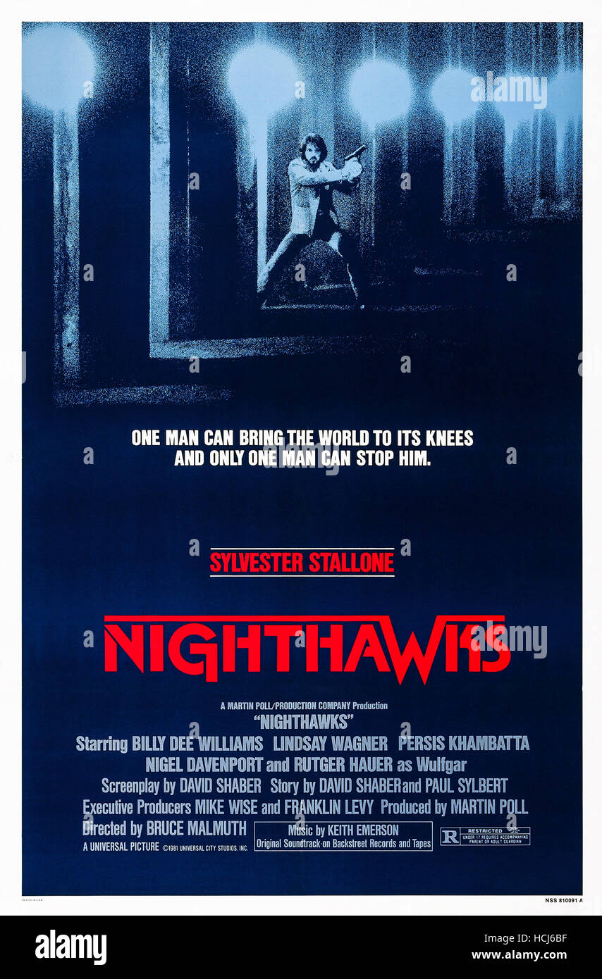 NIGHTHAWKS, US poster art, Sylvester Stallone, 1981. © Universal ...