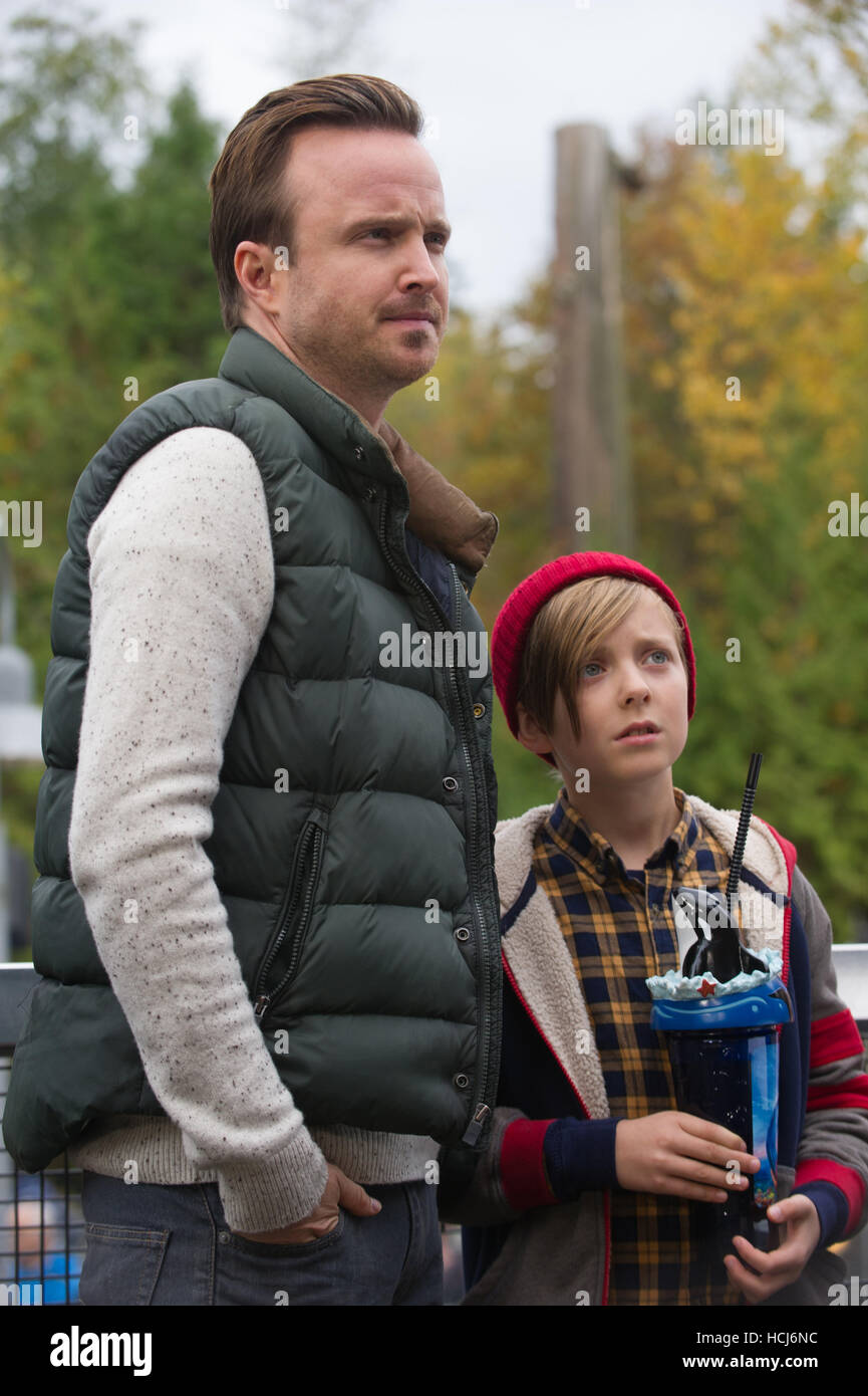 THE 9TH LIFE OF LOUIS DRAX, from left: Aaron Paul, Aiden Longworth ...