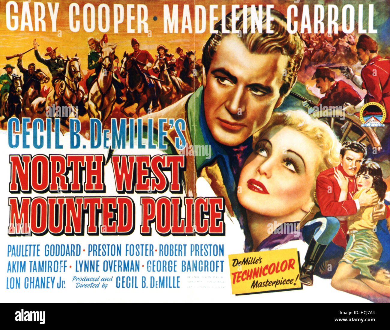 NORTH WEST MOUNTED POLICE, from left: Gary Cooper, Madeleine Carroll ...