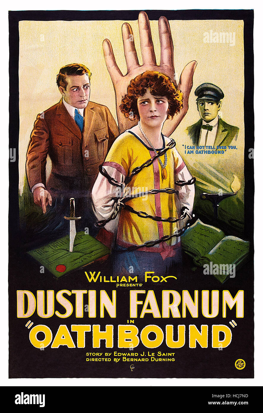 OATHBOUND, (aka OATH-BOUND), poster art, l-r: Dustin Farnum, Ethel Grey ...