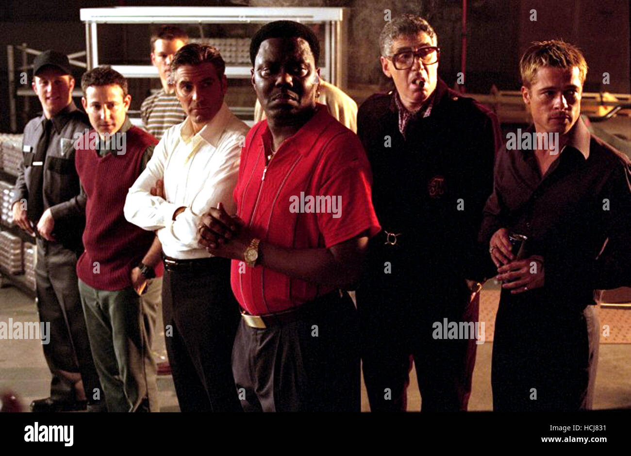 OCEAN'S ELEVEN, Scott Caan, Eddie Jamison, Matt Damon, George Clooney ...