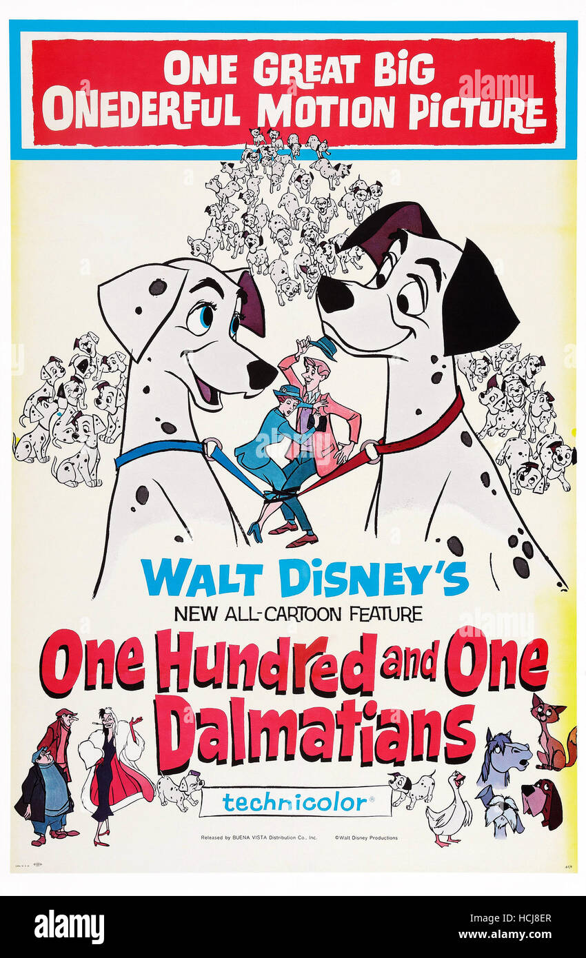 One Hundred And One Dalmatians Poster 101 Dalmatians (1961) 1980s