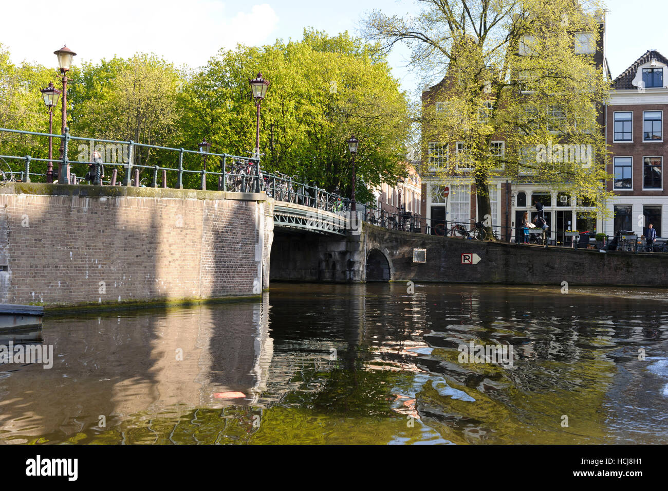 A typical scenic view in the City of Amsterdam, Holland, Netherlands ...