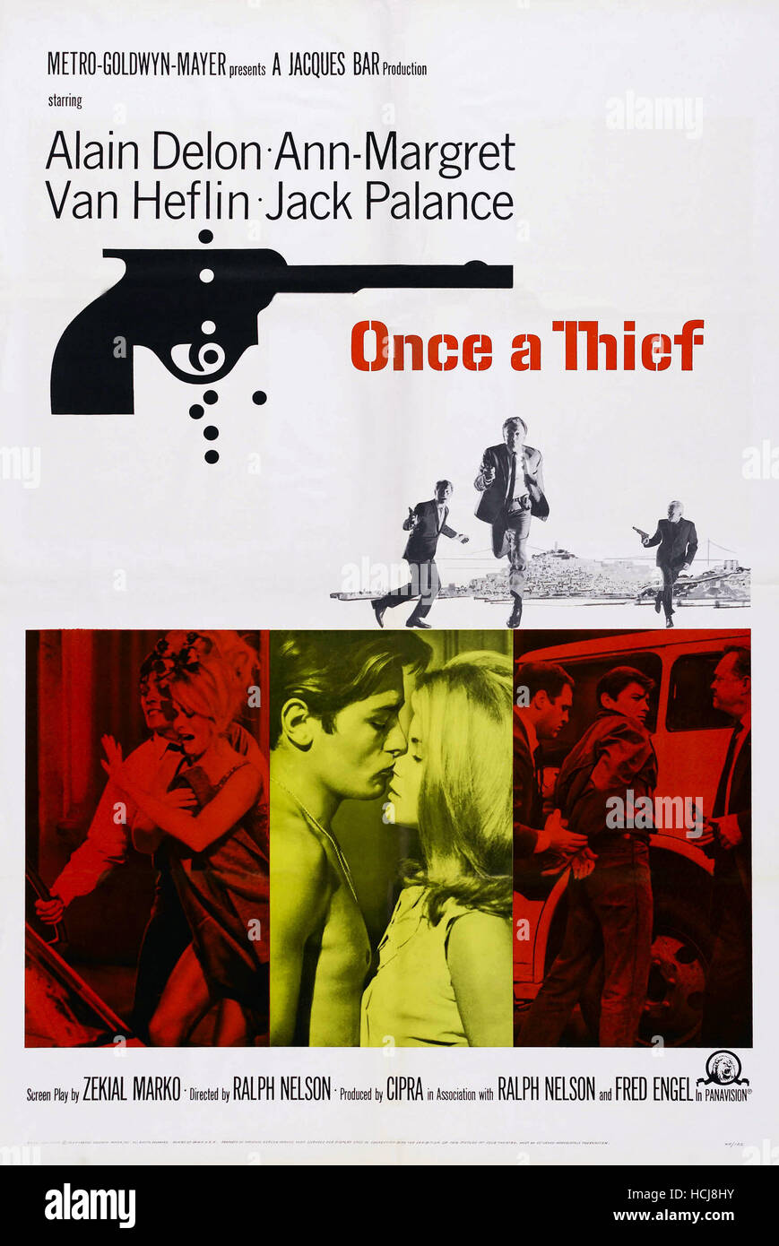 ONCE A THIEF, US poster, bottom center from left: Alain Delon, Ann ...