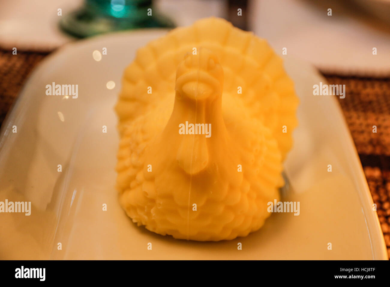 Butter shaped like a turkey at Thanksgiving Stock Photo - Alamy