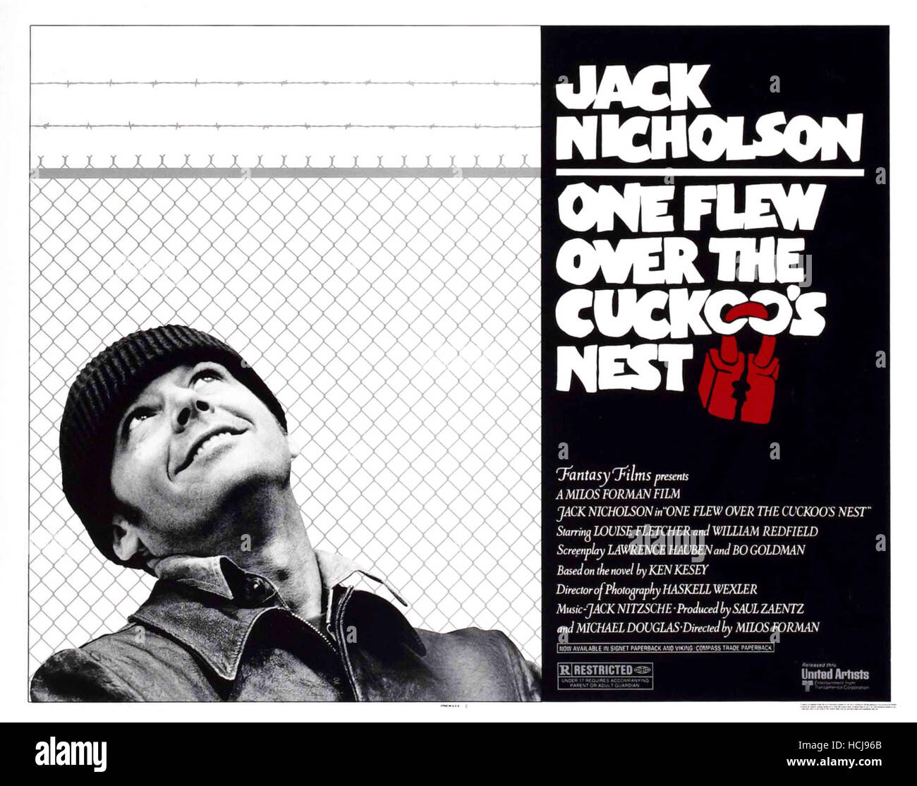 ONE FLEW OVER THE CUCKOO'S NEST, Jack Nicholson, 1975 Stock Photo - Alamy