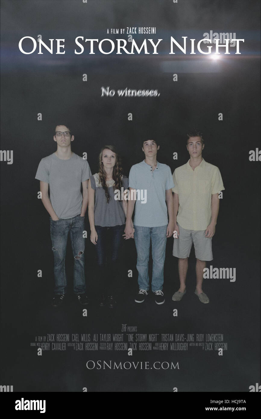 ONE STORMY NIGHT, poster, from left: Rudy Lowenstein, Ali Taylor Wright, Cael Willis, Tristan ...