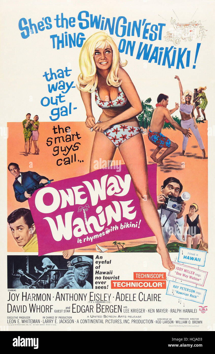 One Way Wahine Us Poster Art Center Joy Harmon 1965 Stock Photo Alamy