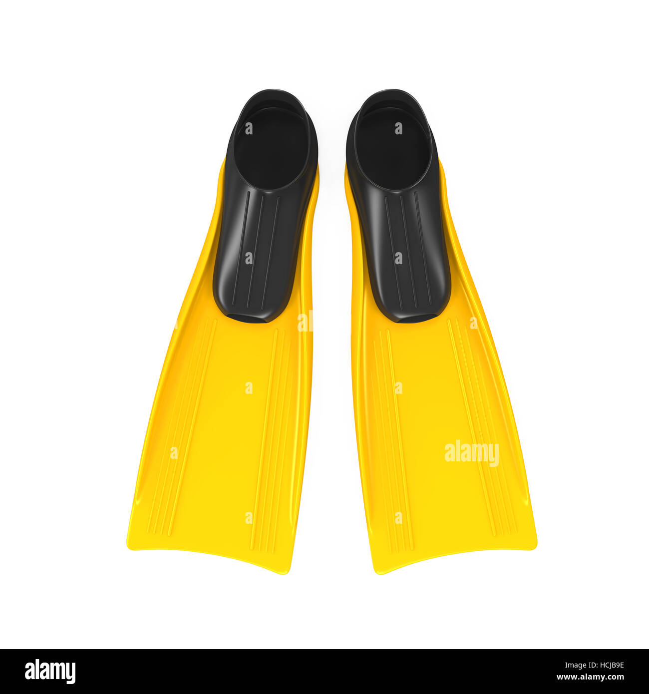 Yellow Flippers Isolated Stock Photo - Alamy