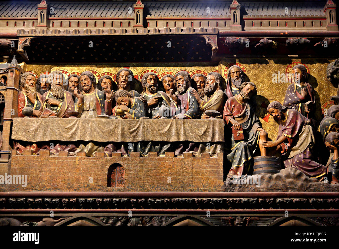 Wooden panels of the 14th century depicting scenes of the life of Jesus ...