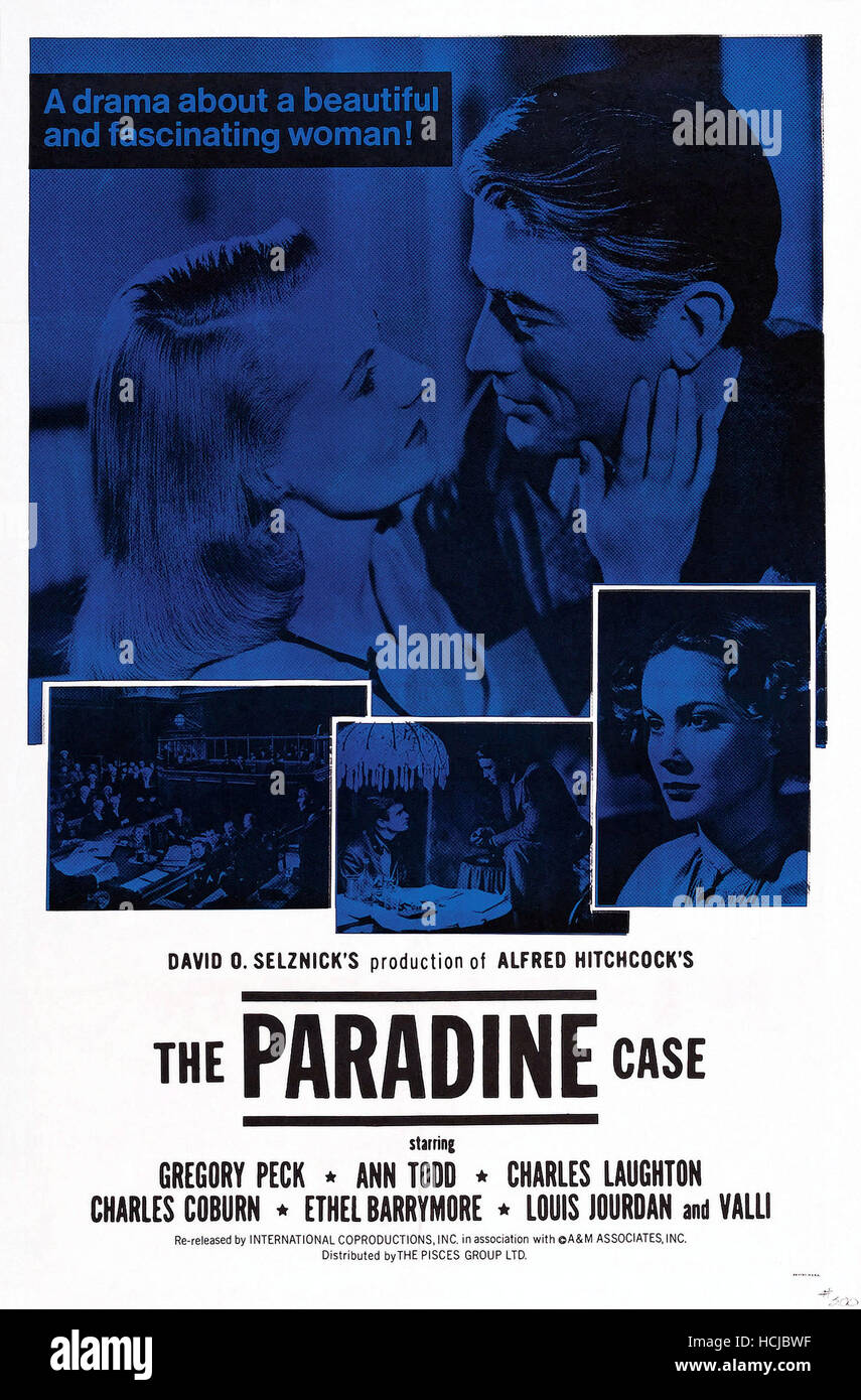 THE PARADINE CASE, US poster, top from left: Ann Todd, Gregory Peck ...
