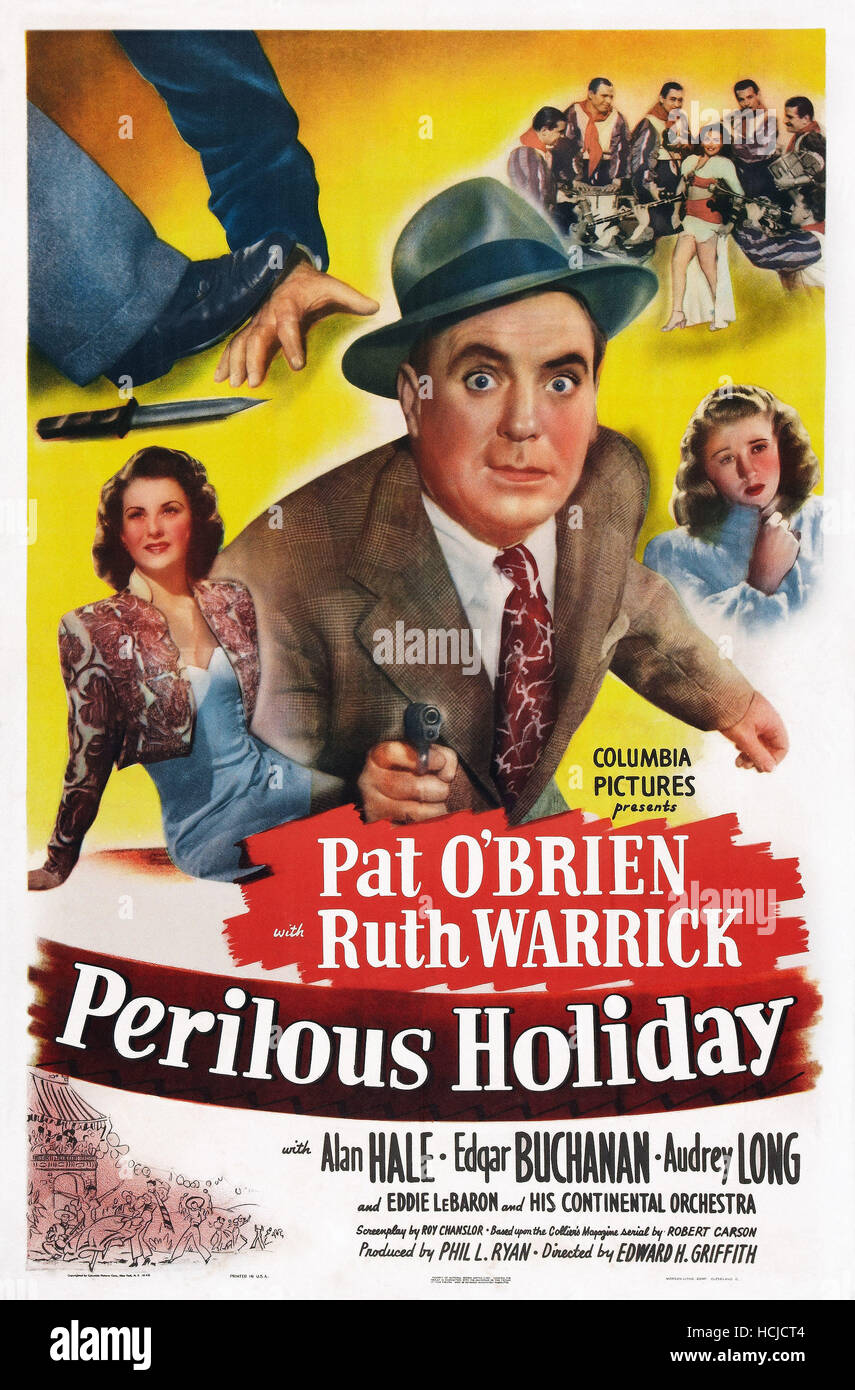 PERILOUS HOLIDAY, US poster art, from left: Ruth Warrick, Pat O'Brien ...