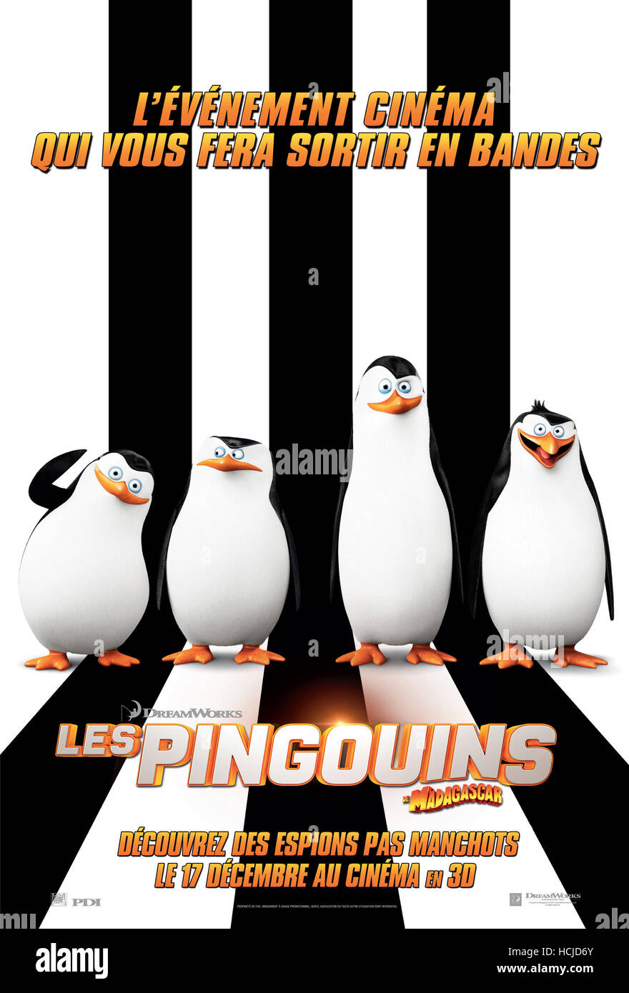 PENGUINS OF MADAGASCAR, (aka LES PINGOUINS), French advance poster art ...