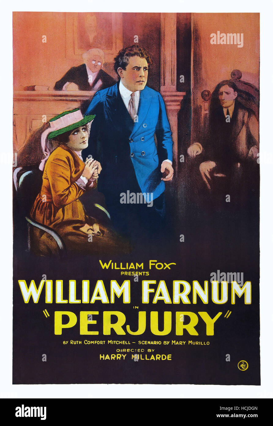 PERJURY, l-r: Sally Crute, William Farnum on poster art, 1921, TM and ...