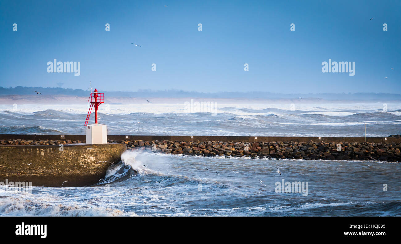 Big storm on the port of Saint Gilles Croix de Vie, France Stock Photo ...