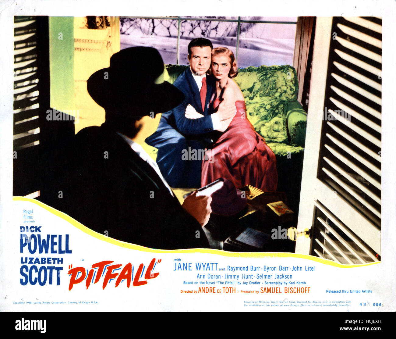 PITFALL, from left: Raymond Burr, Dick Powell, Lizabeth Scott, 1948 Stock Photo - Alamy