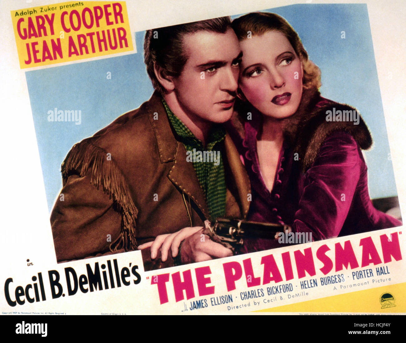 THE PLAINSMAN, from left: Gary Cooper, Jean Arthur, 1936 Stock Photo ...