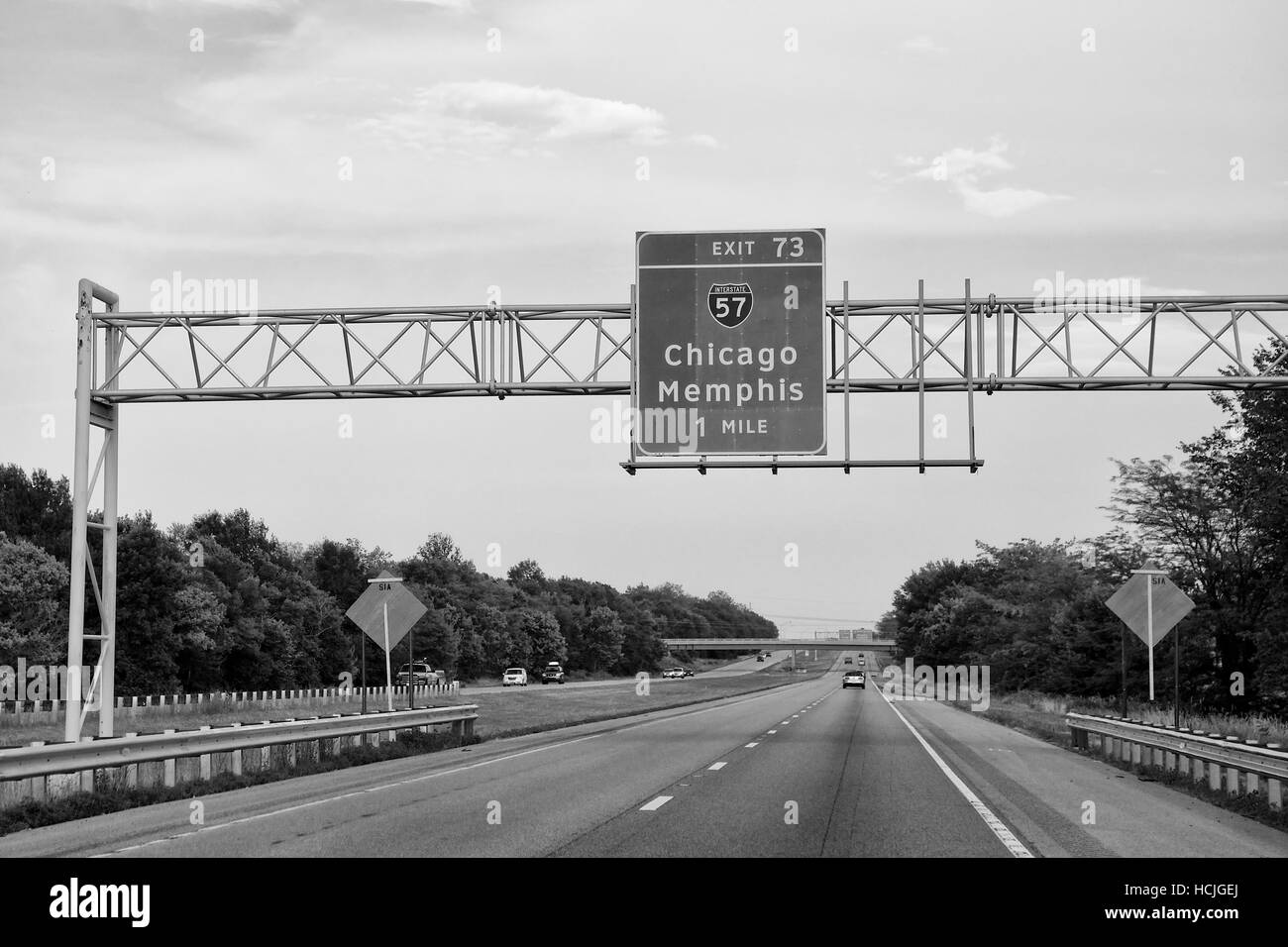 Sign on Interstate 64, near Mount Vernon, Jefferson County, Illinois ...