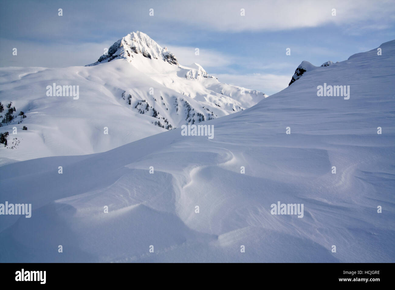 The view of dramatic Atwell Peak, part of the Mount Garibaldi Massif ...
