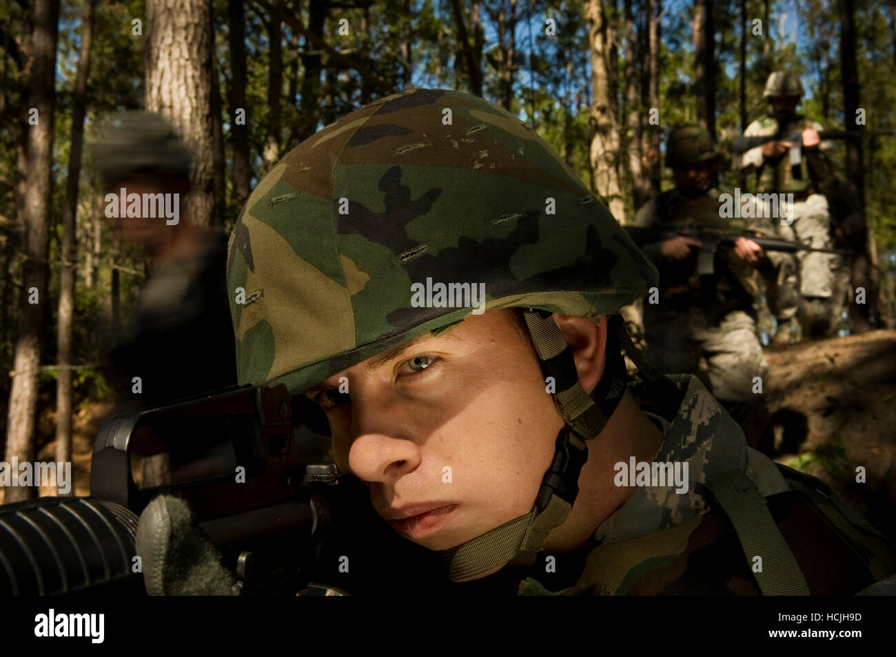 An airman demonstrates how members security forces protect their ...