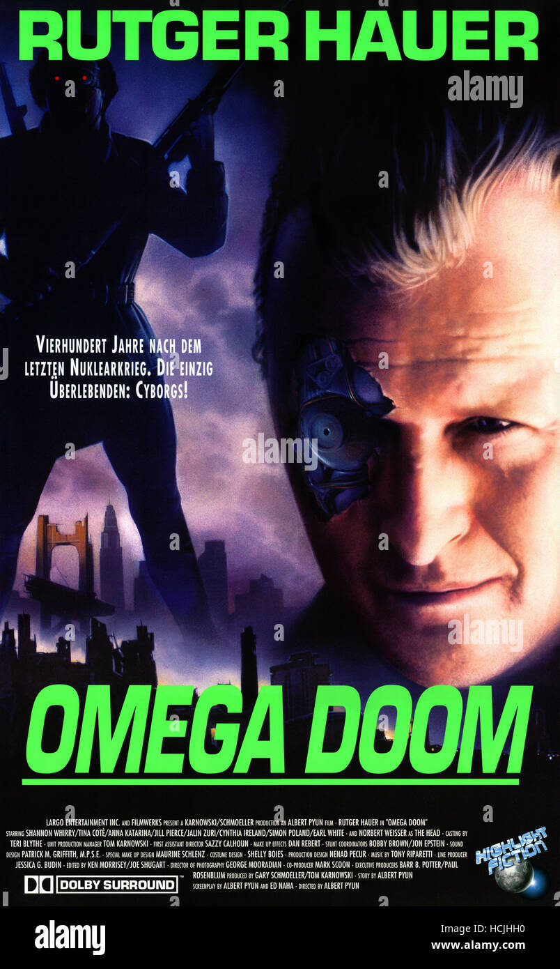 OMEGA DOOM, German poster art, Rutger Hauer, 1997. ©Columbia Tri-Star ...