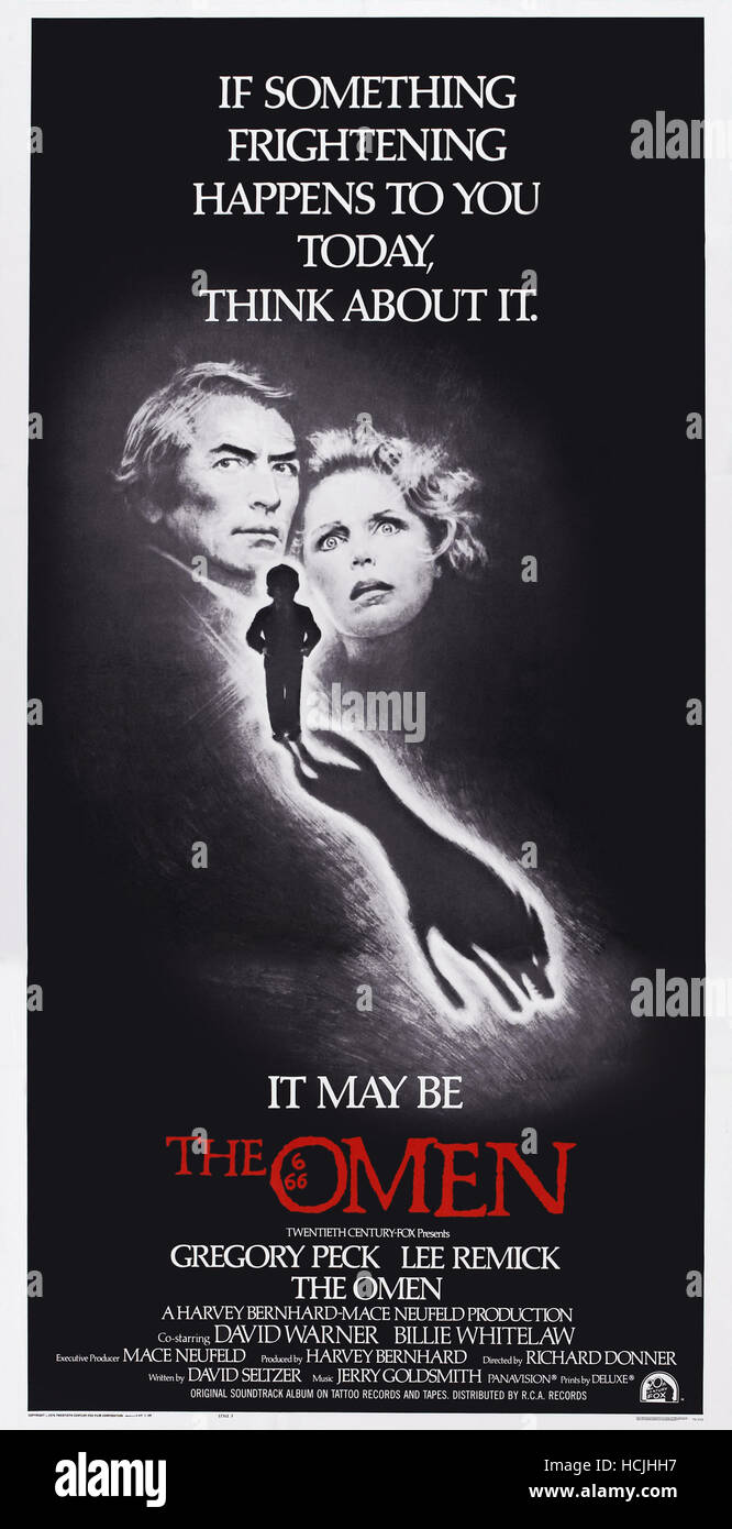 THE OMEN, US poster art, from left: Gregory Peck, Lee Remick, 1976. TM ...