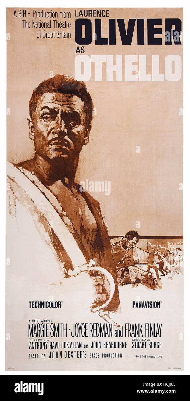 OTHELLO, British poster art, Laurence Olivier, 1965 Stock Photo - Alamy